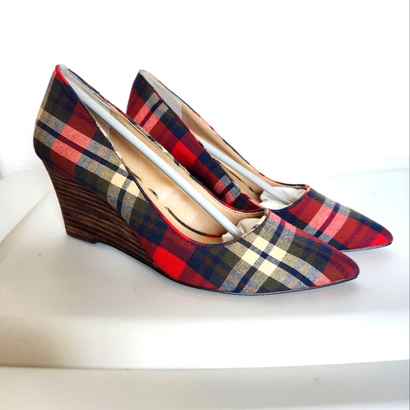 Sole Society | Shoes | Sole Society Juli Plaid Wedge Heels | Poshmark